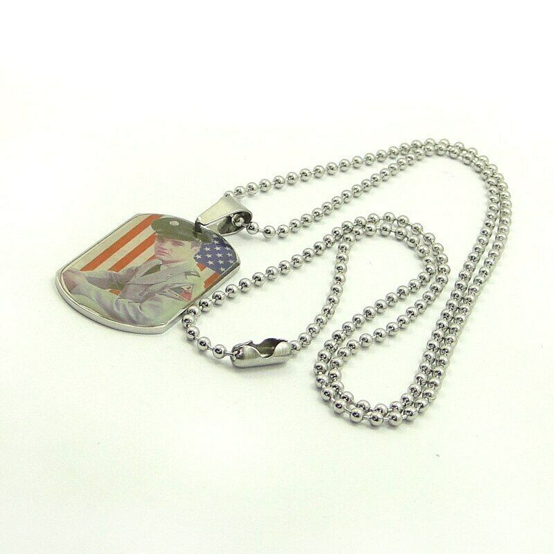 Necklace Elvis Presley 1960 USA Army ID Tag Stainless Bead Chain ...