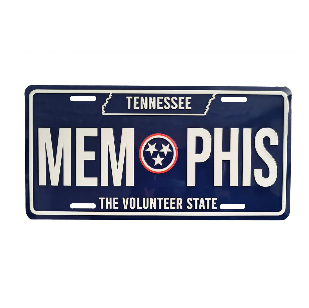 License Plate Memphis TN - Blue – Boulevard Souvenirs