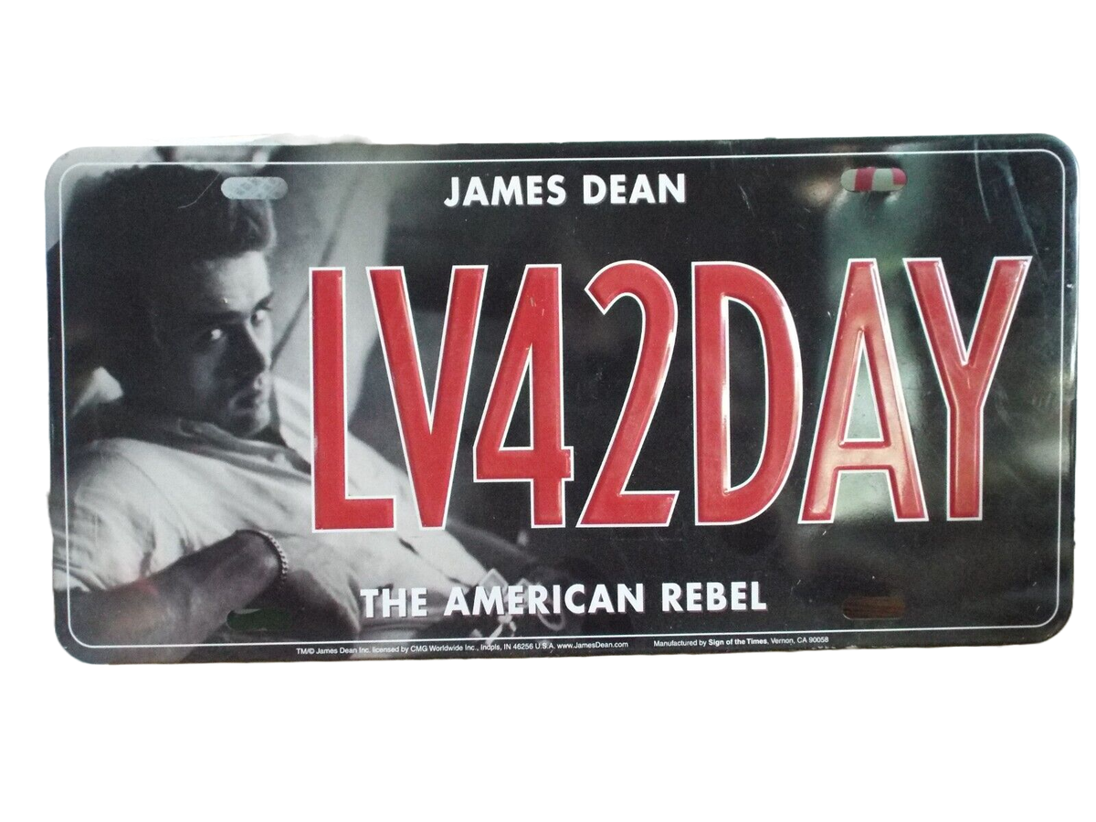 License Plate James Dean LV42DAY The American Rebel – Boulevard Souvenirs